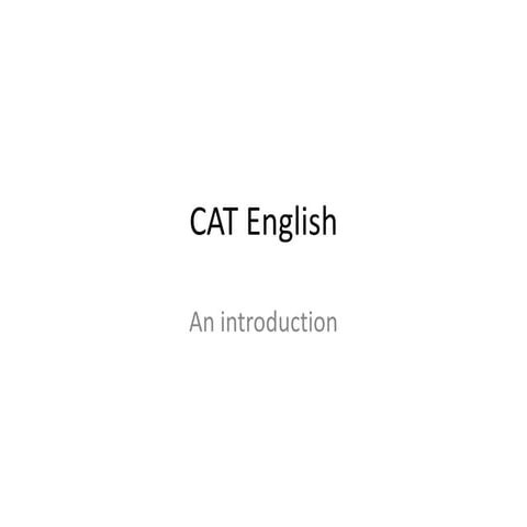 C A T Intro | PPT