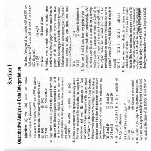 CAT 2011 Previous Year Question Paper with Answer Key | PDF