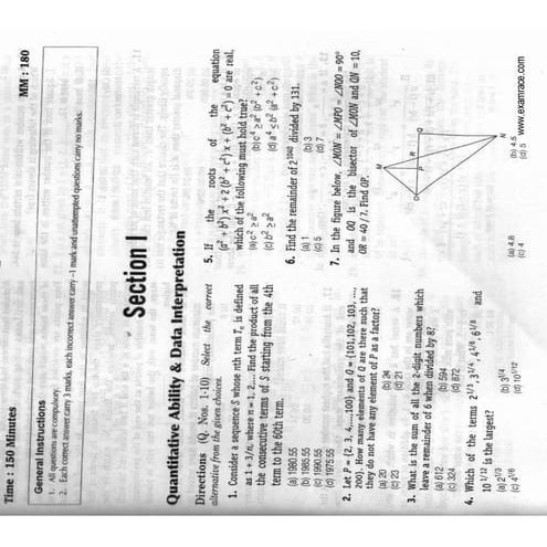 CAT 2012 Previous Year Question Paper with Answer Key | PDF