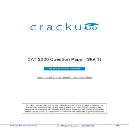 CAT 2020 Question Paper (Slot 1) by Cracku.pdf