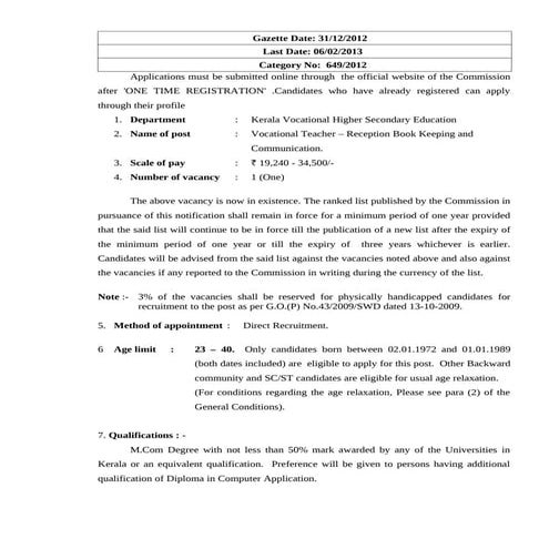 KPCL Recruitment-English Notification | PDF