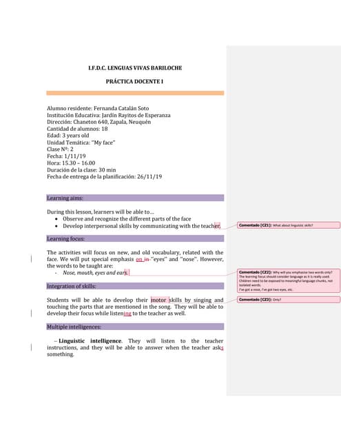 Ciccarelli lesson plan 3 - 4-11 corregido | DOC | Homework and Study ...