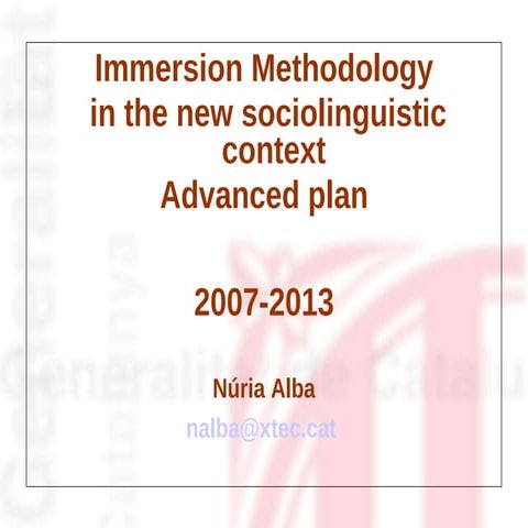 Catalan immersion | PPT