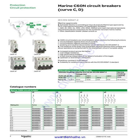 Cataloge schneider mcb c60 n | PDF