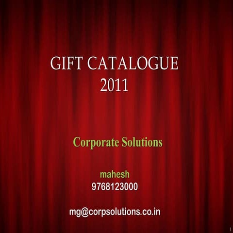 Corporate Gift Catalogue 2011 | PDF