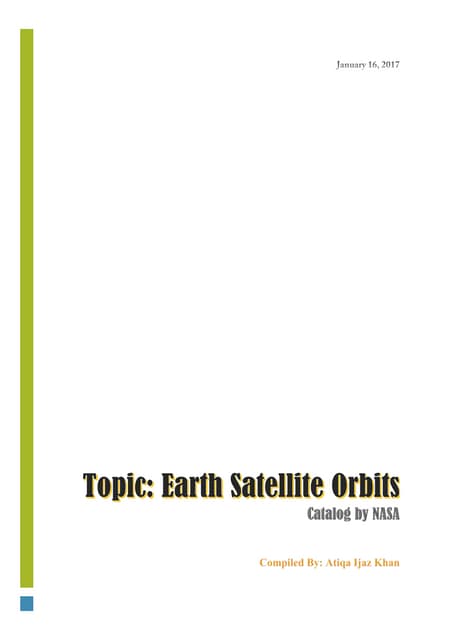 Orbital parameters of a satellite | PPTX
