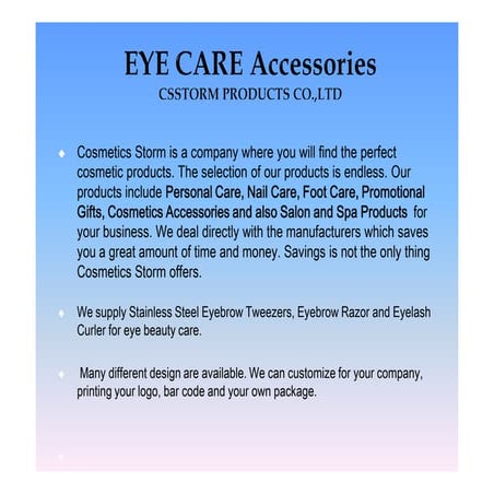 Catalog of eye care accessories | PPT