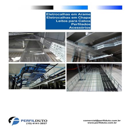 Catalogo eletrocalhas em chapa lisa e perfurada, eletrocalhas em arame, leitos para cabos ...
