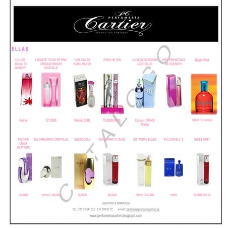 Catalogo Perfumeria Cartier | PDF