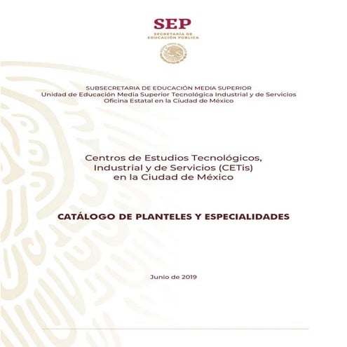 Catalogo Planteles Especialidades Uemstis Cdmx Pdf