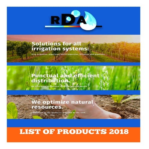 Products 2018 - RDA Riegos | PDF | Agriculture | Industries