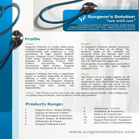 MEDICAL EQUIPMENTS By Surgeons Solution | PDF