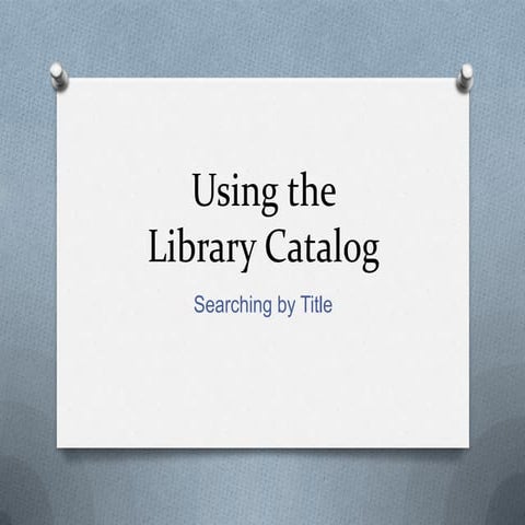 Library World Basic Guide | PPTX