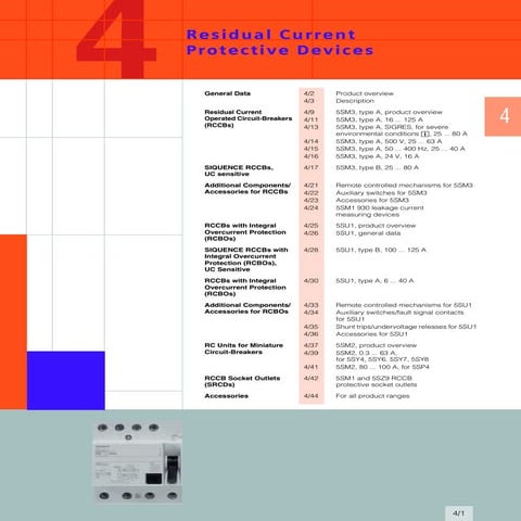 Thông số kĩ thuật siemens-residual current protective devices | PDF