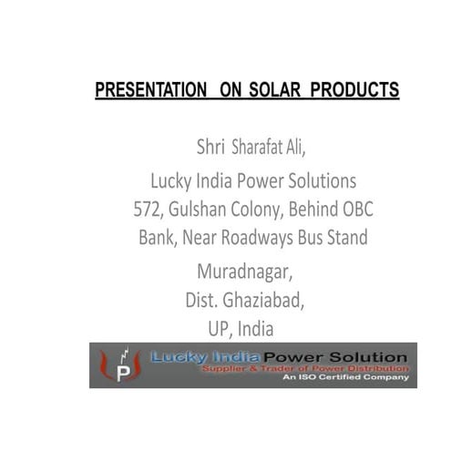 Catalogue solar-lucky india | PDF