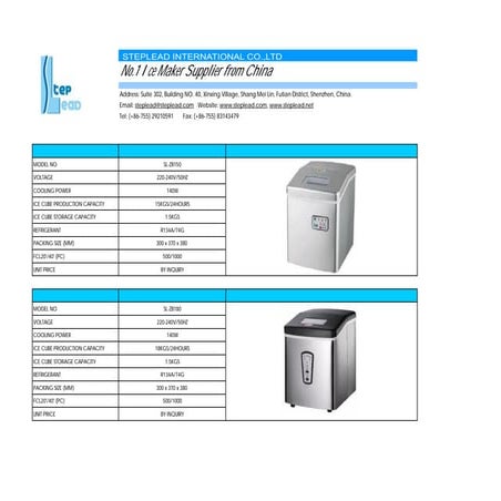Catalogue of ice makers | PDF