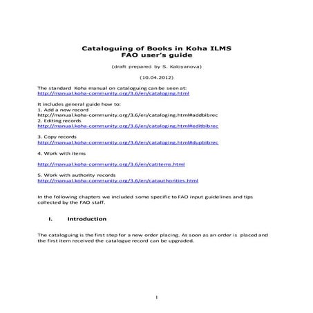 Koha cataloguing module | PPTX