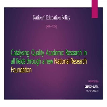 Catalysing quality academic research in all fields through | PPSX