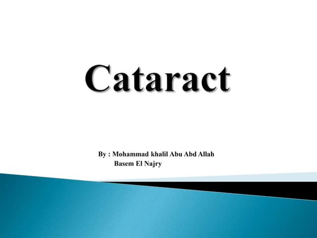 CATARACT CASE PRESENTATION(CASE STUDY) | DOCX