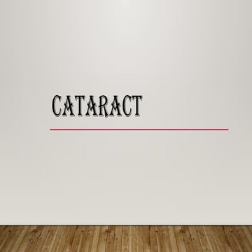 Cataract presentation - age related cataract pdf | PDF