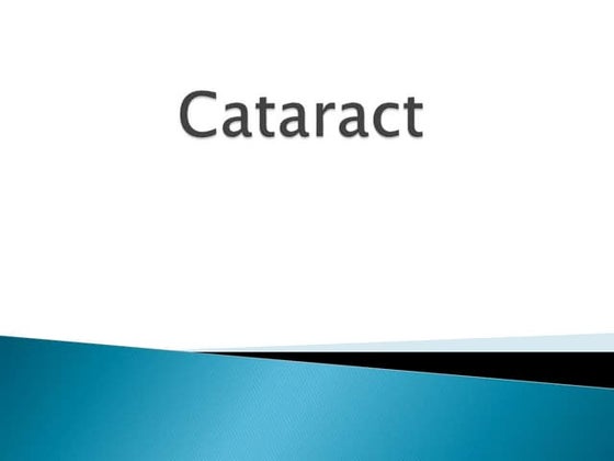 Cataract | DOCX | Eye and Vision Conditions | Diseases and Conditions