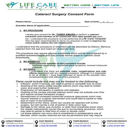 Surgical Informed Consent Form Free Surgical Consent Form PDF | Word