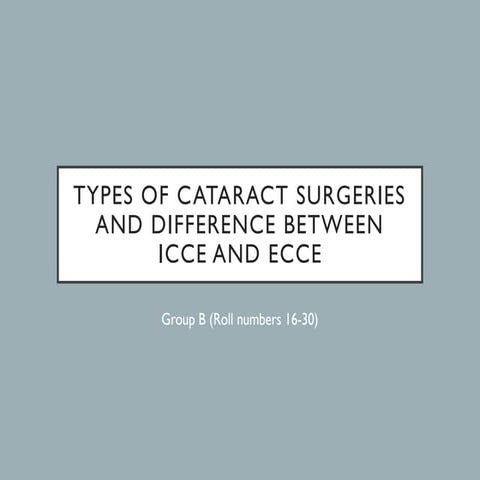 Intracapsular Cataract extraction | PPTX