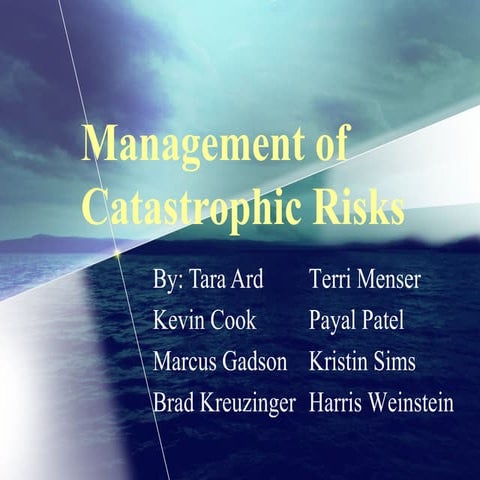 Management of Catastrophic Risks | PPT
