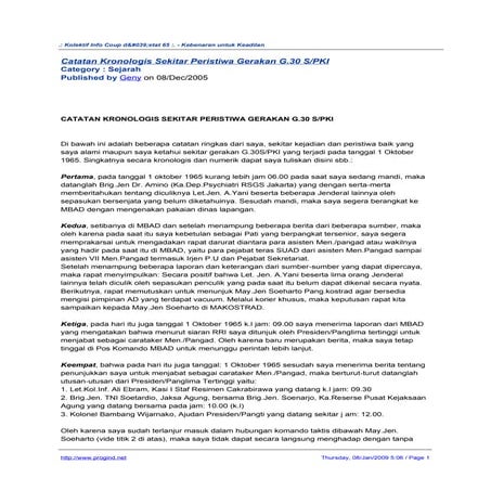 Catatan G 30 S Pki 1965 | DOC