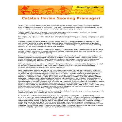 Catatan harian seorang pramugari | PDF
