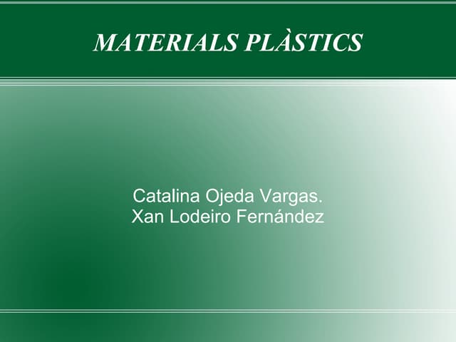 Els Materials Plàstics | ODP