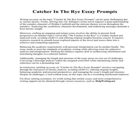 Catcher In The Rye Essay Prompts.pdf