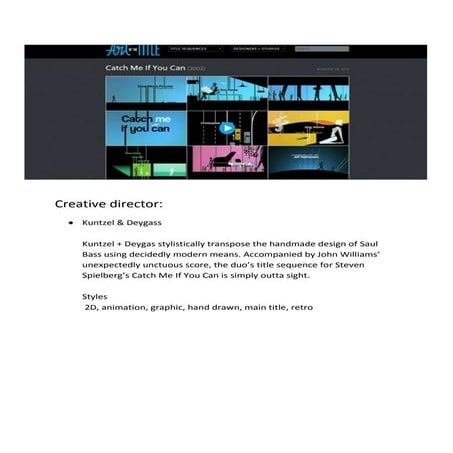 Nine frame structural Analysis for the film Catch me if you can. | DOCX