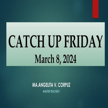 CATCH UP FRIDAY ACTIVITIES FOR GRADE 8 JUNIOR HIGH SCHOOL | PPT