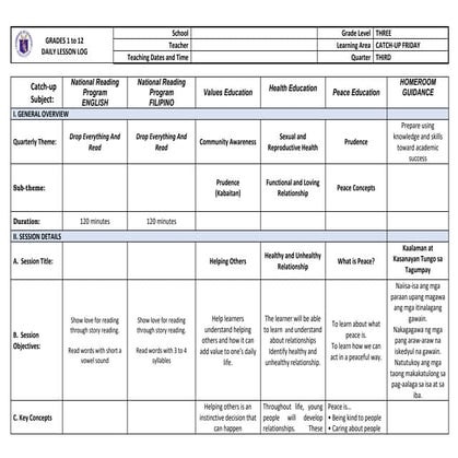 CATCH UP FRIDAY FEB.2 grade 3 level - enhancement-intervention | DOCX ...