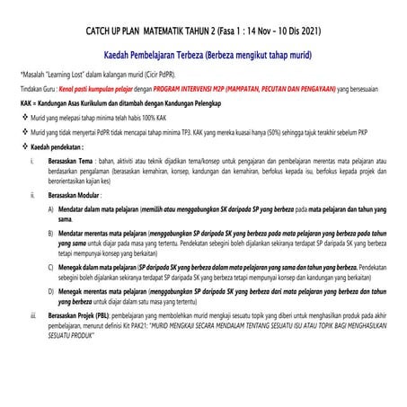 CATCH UP PLAN MATEMATIK TAHUN 2 BY CIKGU GORGEOUS.docx