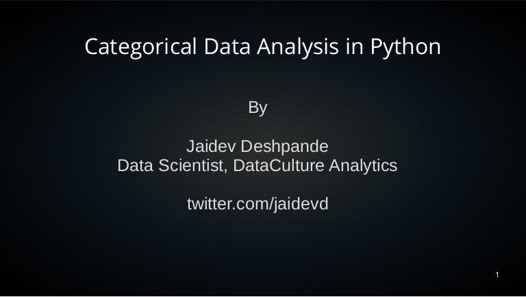 Categorical Data Analysis in Python