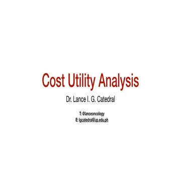Cost Utility Analysis | PDF