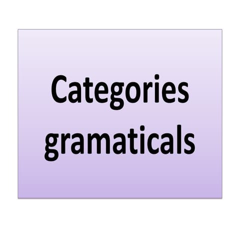 Categories gramaticals | PDF