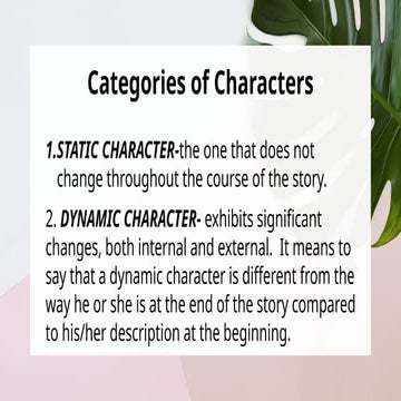 Categories Of Characters Pptx English Story Characters Dynamic And