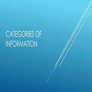 Categories of information | PPTX