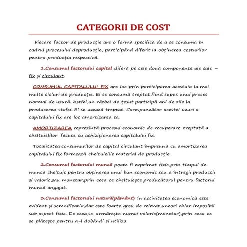 Categorii de cost | DOCX