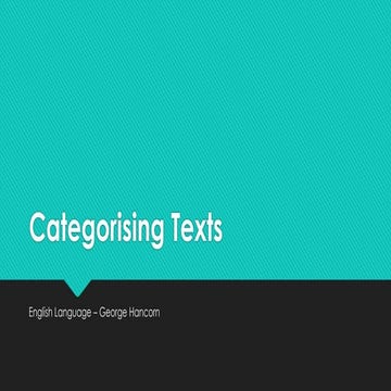 Categorising texts | PPTX
