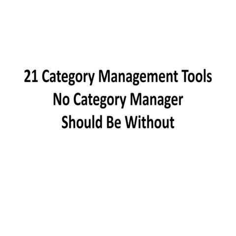 Category Management Tools | PPTX