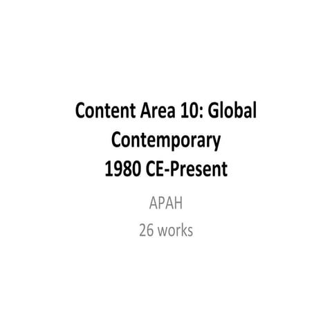 AP Art History - Global Contemporary (Content Area 10) | PPTX