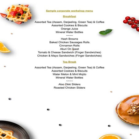 Cater inc - corporate catering menu | PDF