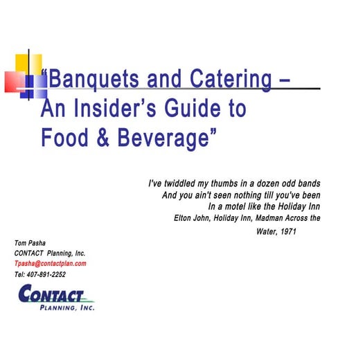 How to Negotiate Hotel Catering | PPT