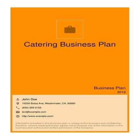 Catering business plan example | PDF
