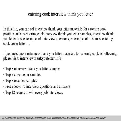 Catering cook experience letter | PPT
