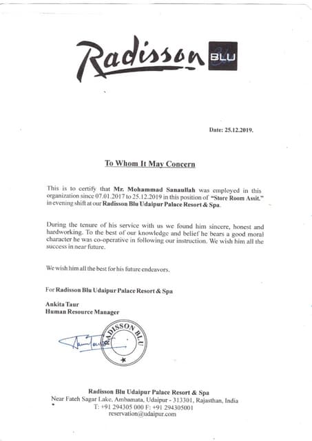 Certificate of Work Experience | PDF